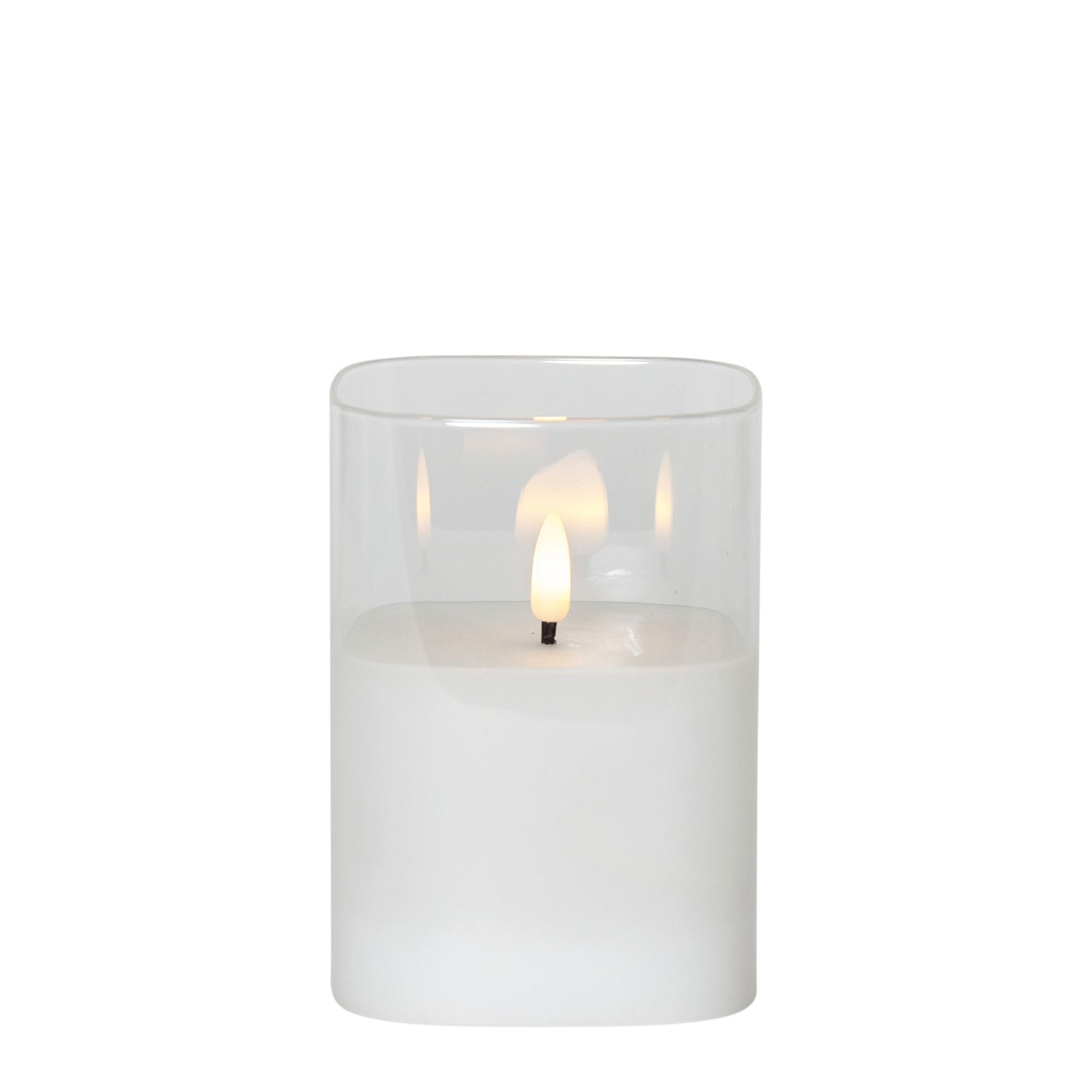 LED candle in glass - Transparent, 9x12.5 cm | TED Lights