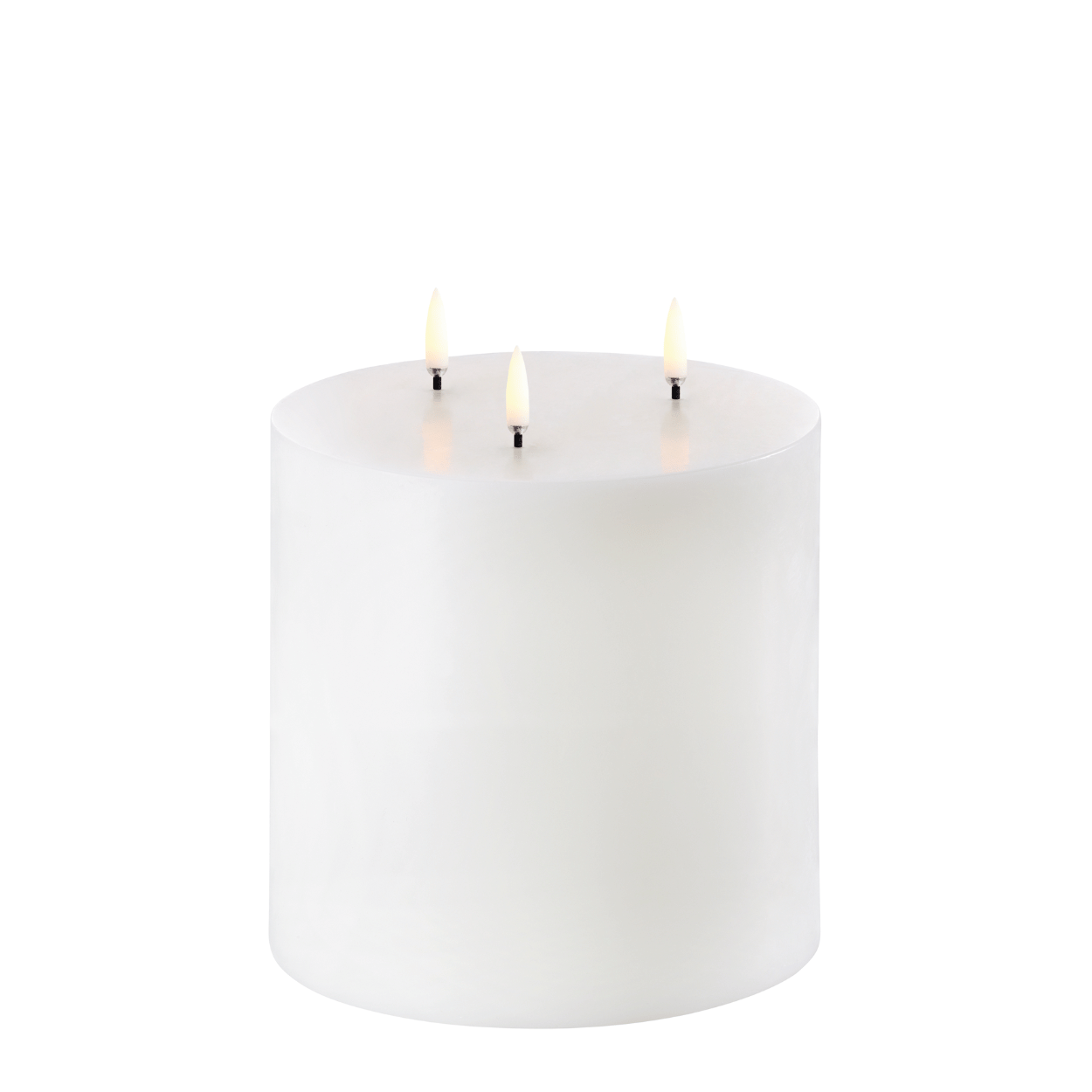 Uyuni LED stompkaars – Wit – Smooth – 3-vlammen – 15x15 cm | TED Lights
